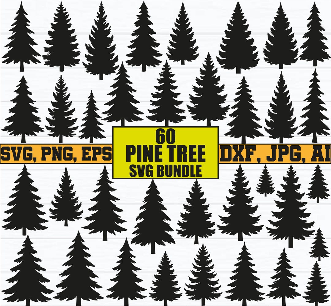 Pine Tree Svg Bundle, Pine Tree Clipart, Pine Forest Tree Svg, Tree Svg ...