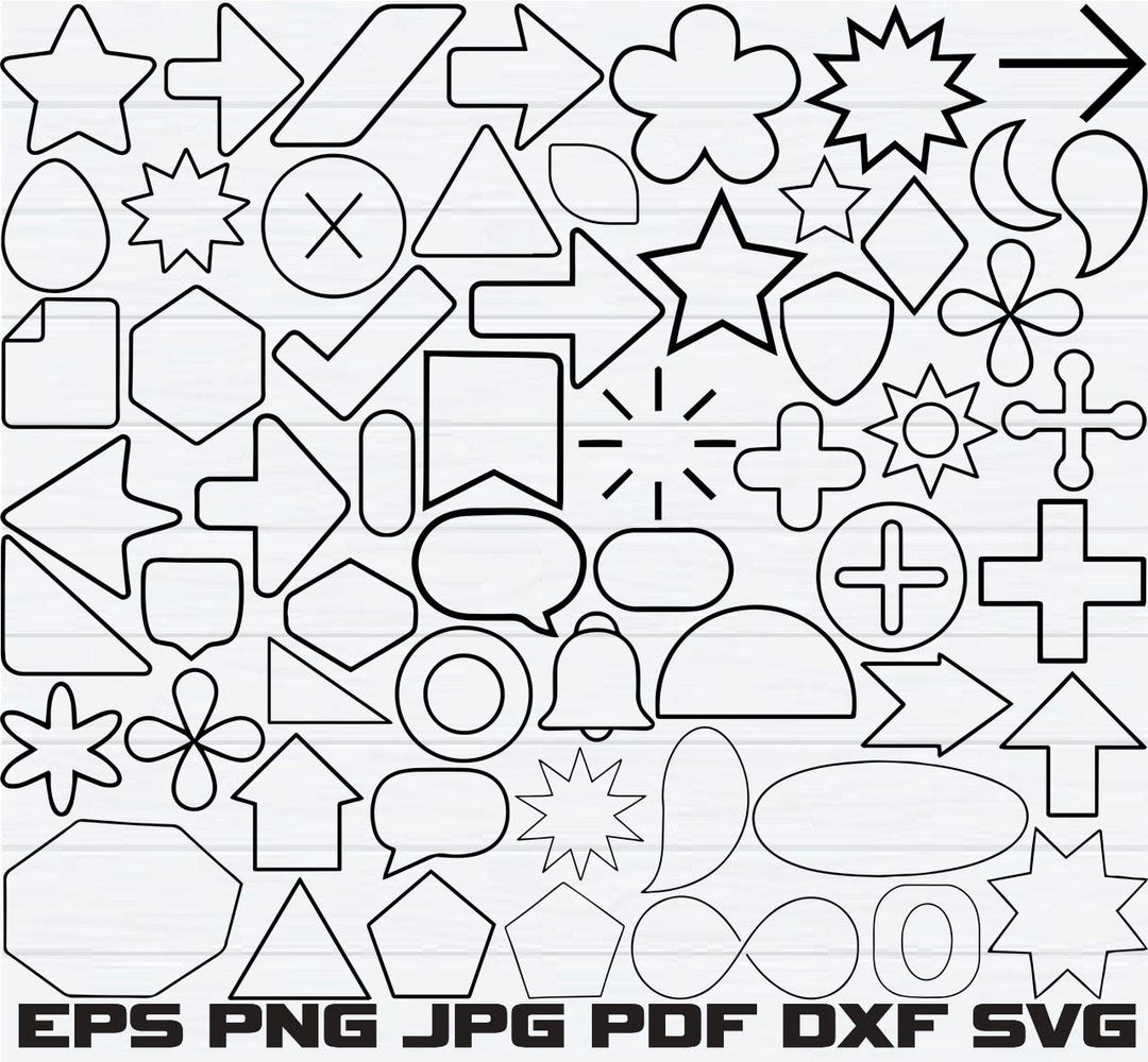 Basic Shapes Svg Bundle, Name Frame Tags Svg, Shape Outlines Svg ...