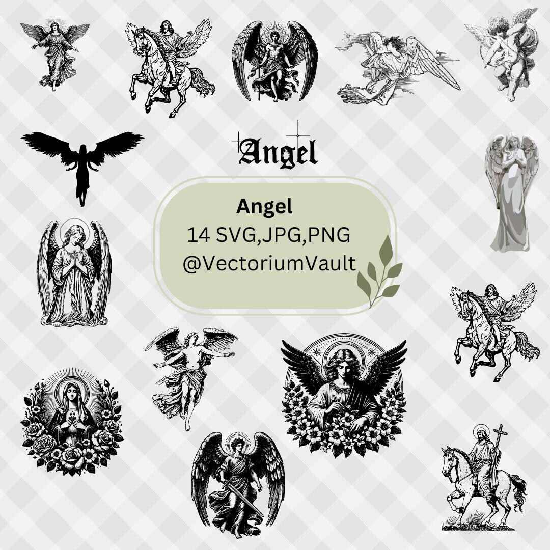 Angels Bundle Svg, Christmas Angels Svg, Angels Clipart, Christmas ...