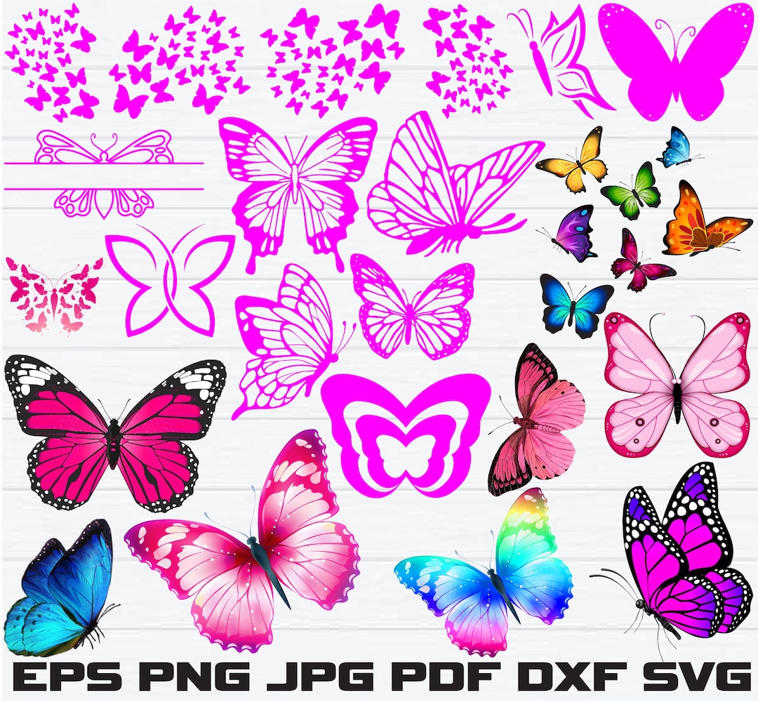 Pink Butterfly SVG, Butterfly Bundle SVG Files, Butterfly SVG Layered ...