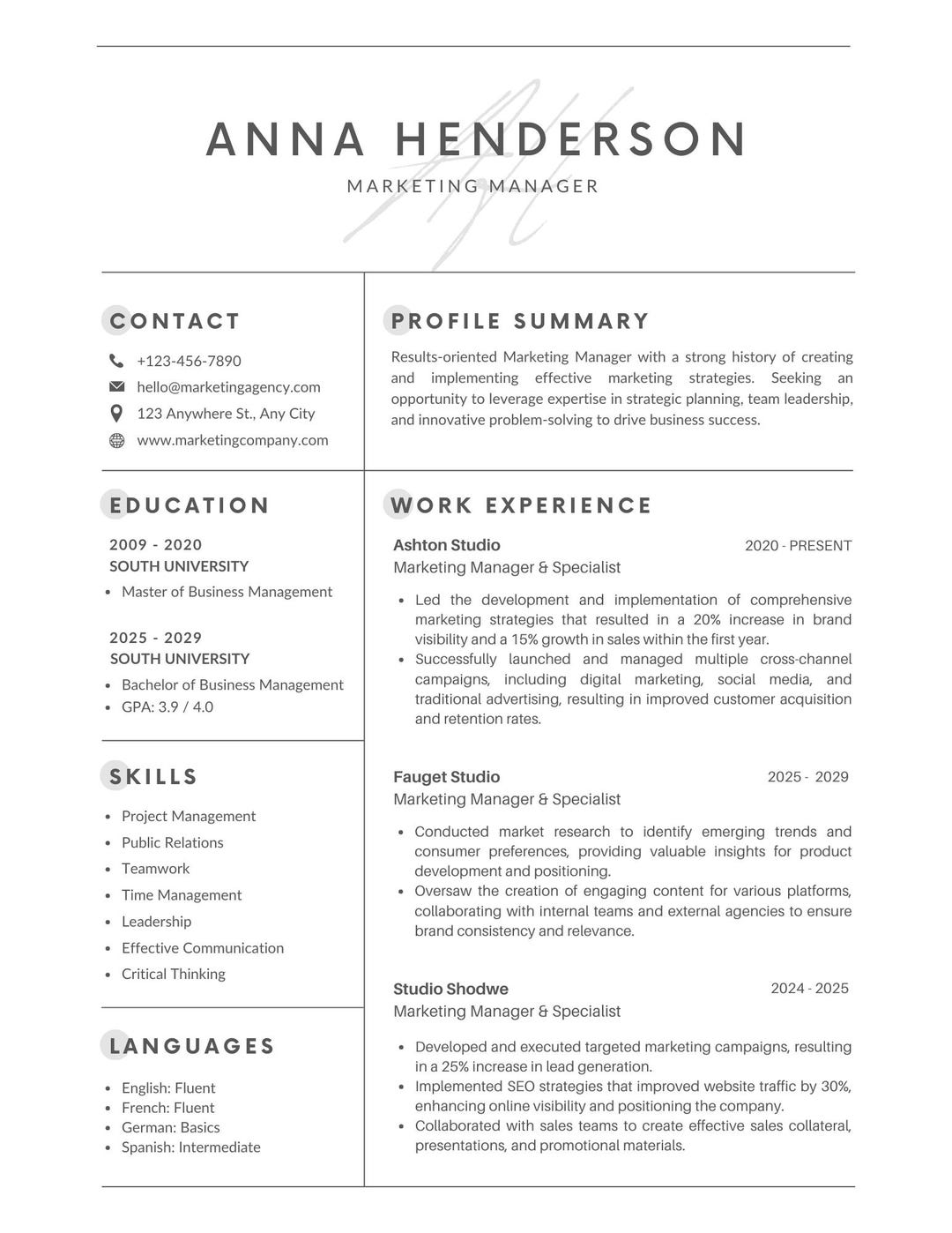 Editable Digital Resume Template for Modern Professionals | Instant ...