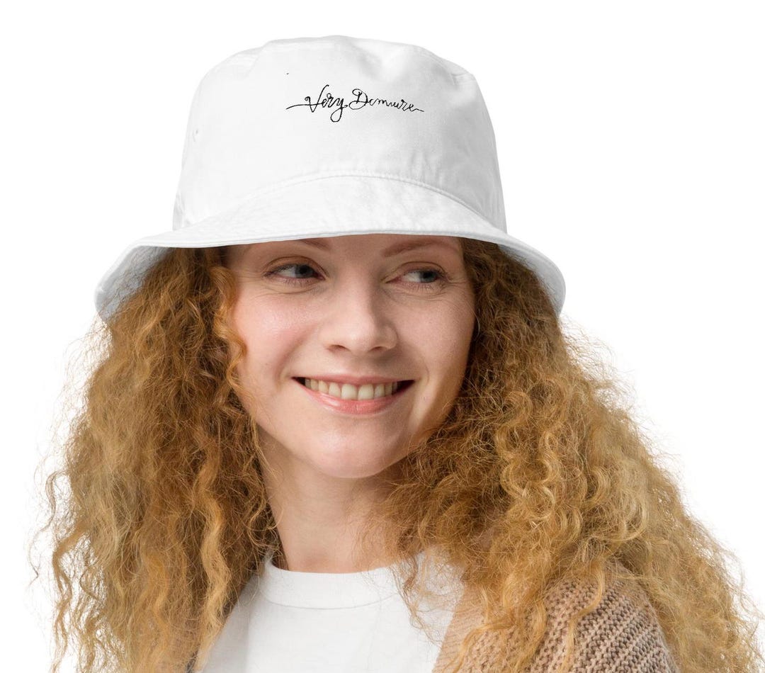 Very Demure Embroidered Cursive Bucket Hat - Etsy