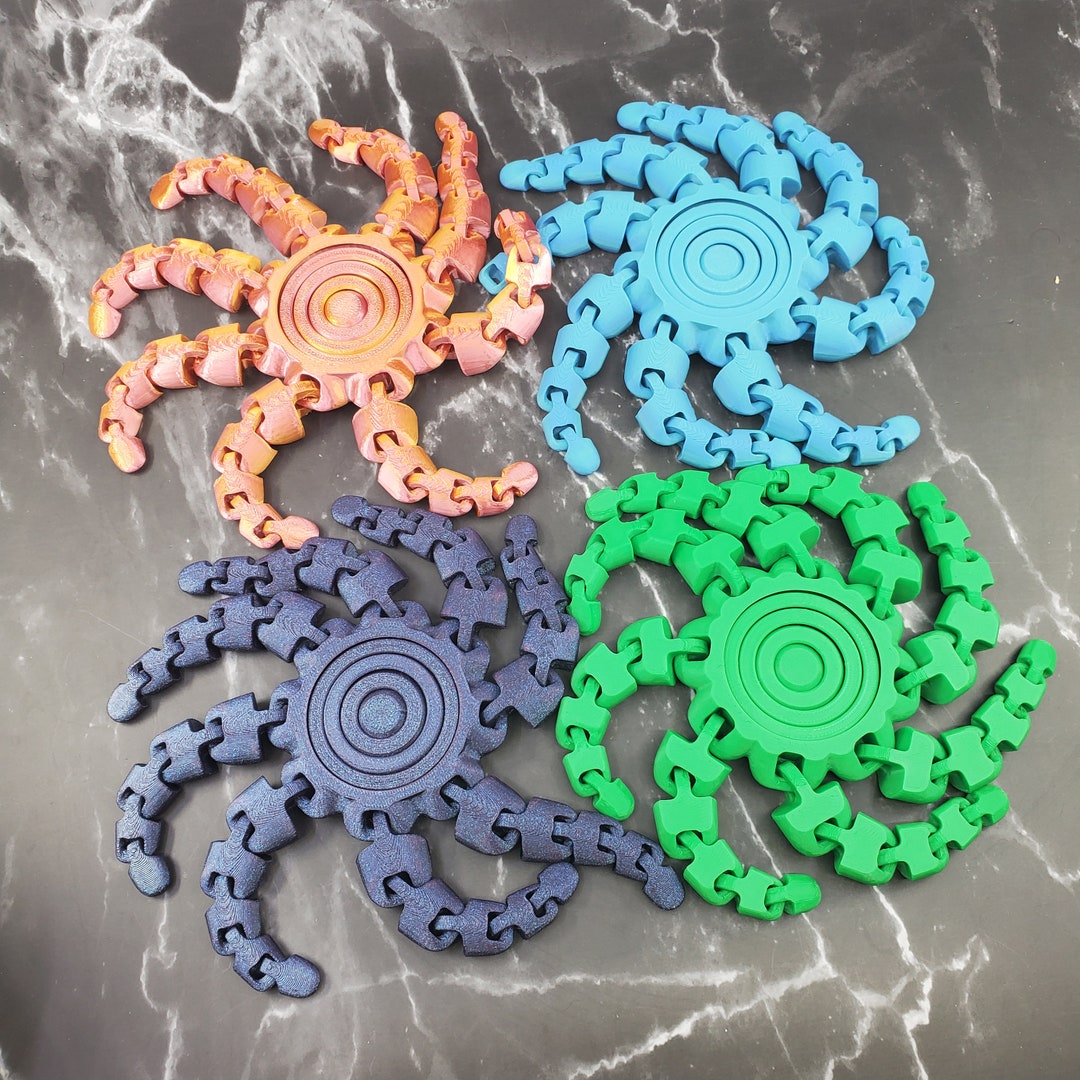Articulated Starfish Fidget Toy ADHD Multiple Colors Galaxy 3D Printed ...