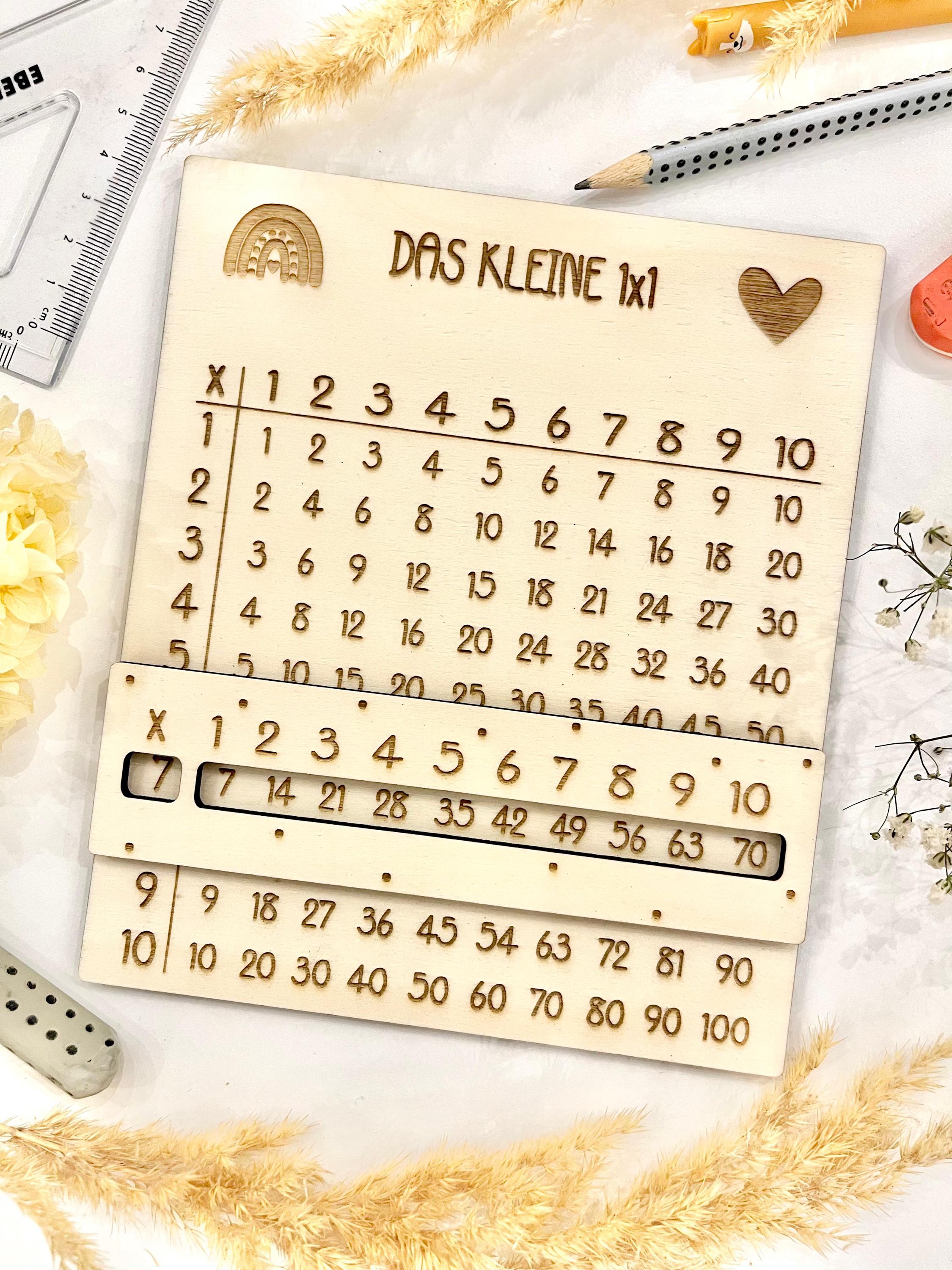 Personalized Multiplication Board - the Small 1x1 Table - Made of Wood ...