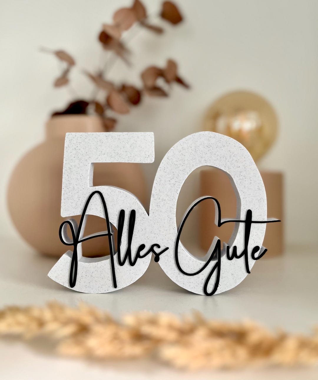 Decorative Number 50 With "alles Gute" | 50th Birthday Gift ...