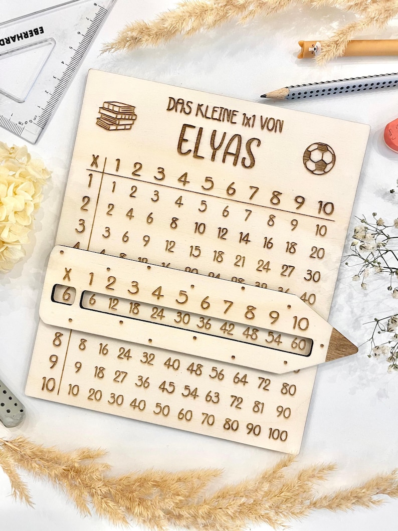 Personalized Multiplication Board - the Small 1x1 Table - Made of Wood ...