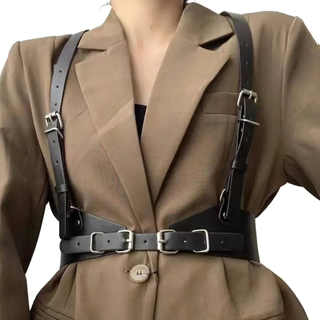 Suspender Harness Steampunk Harness for Women Handmade Chest Leather ...