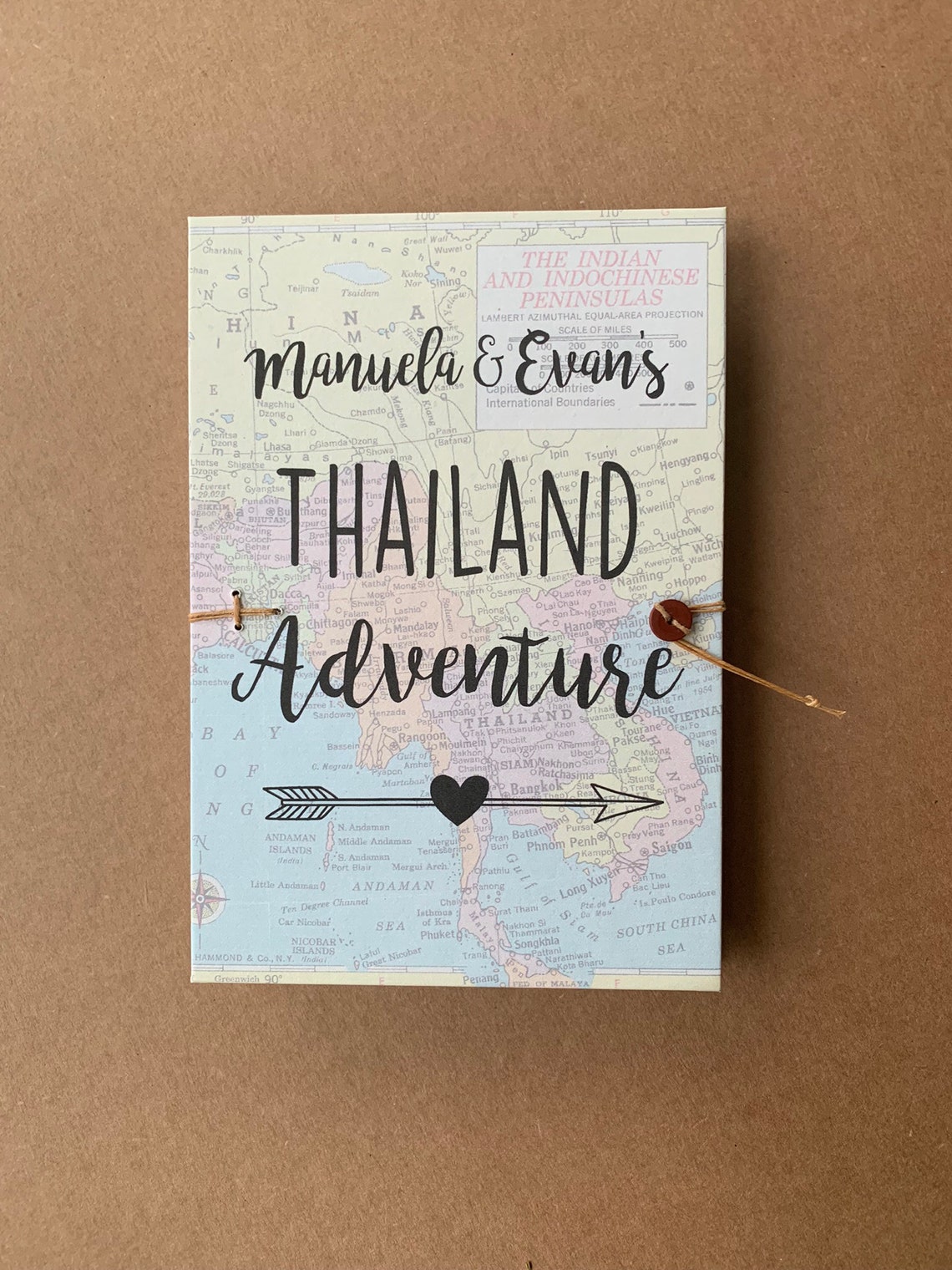 Thailand Map Notebook With Pockets and Envelopes, True Handmade and ...