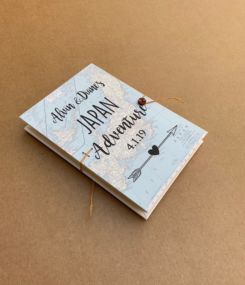 Personalized Japan Travel Journal With Vintage Map Pockets - Etsy