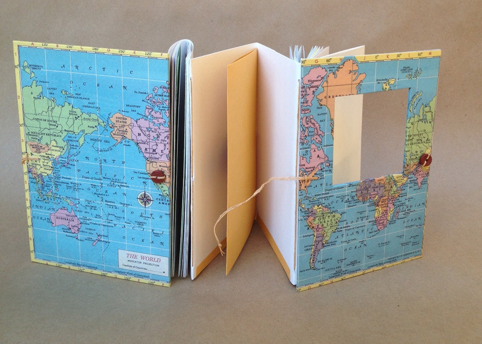 World Map Travel Journal With Pockets and Envelopes, Personalized for ...