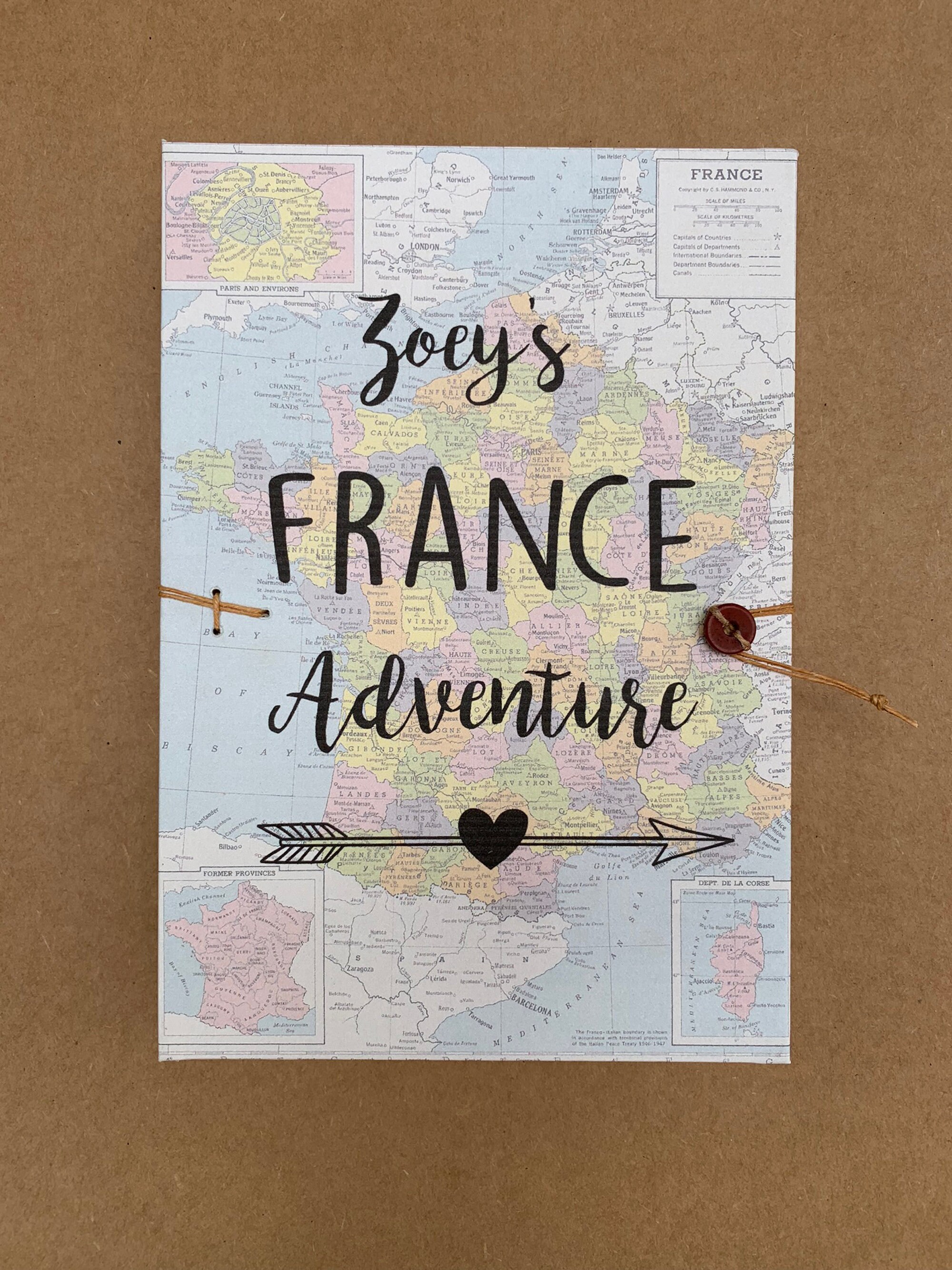 Personalized France Travel Journal With Pockets and Envelopes - Etsy