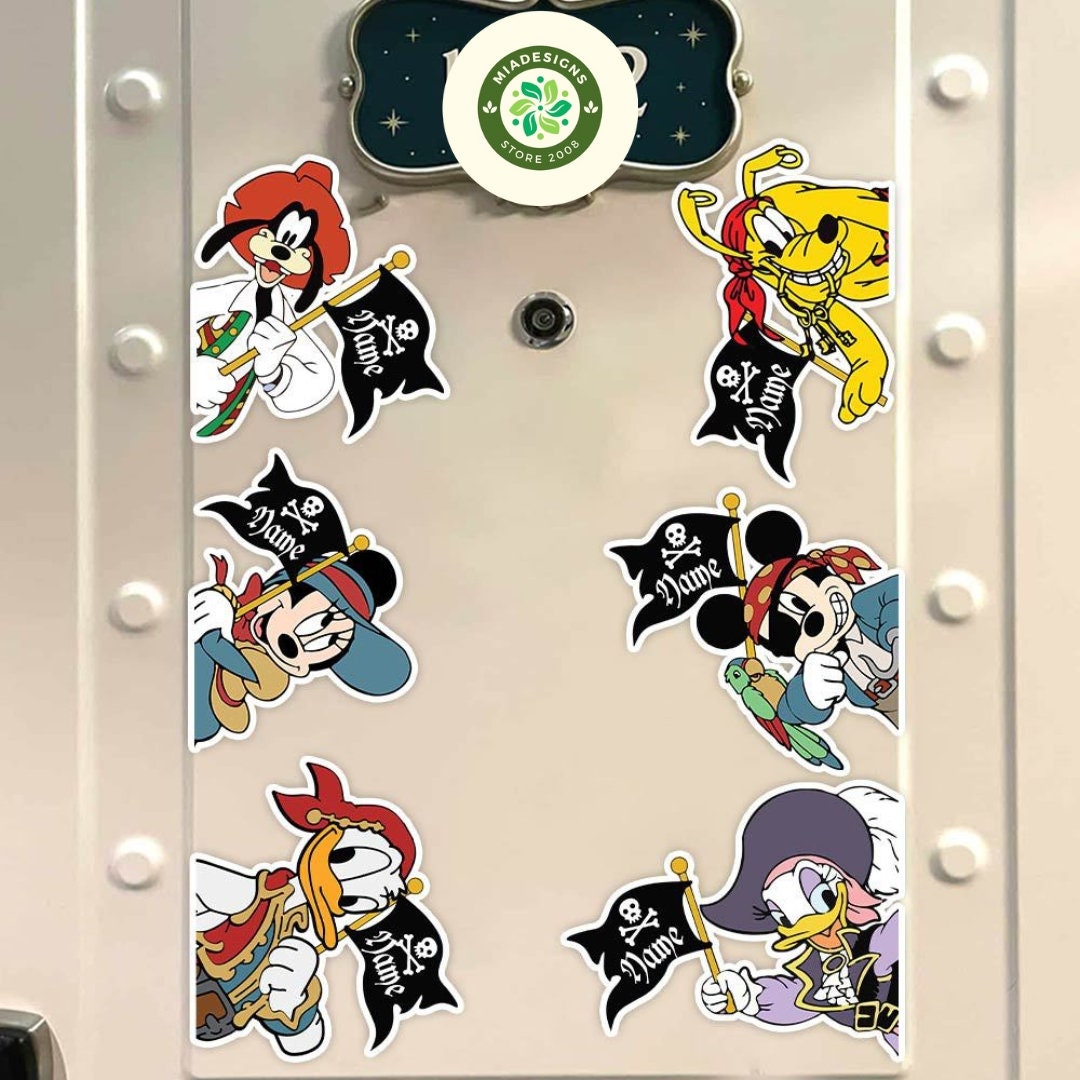 Personalized Mickey and Friends Disney Pirate Magnet, Disney Cruise ...