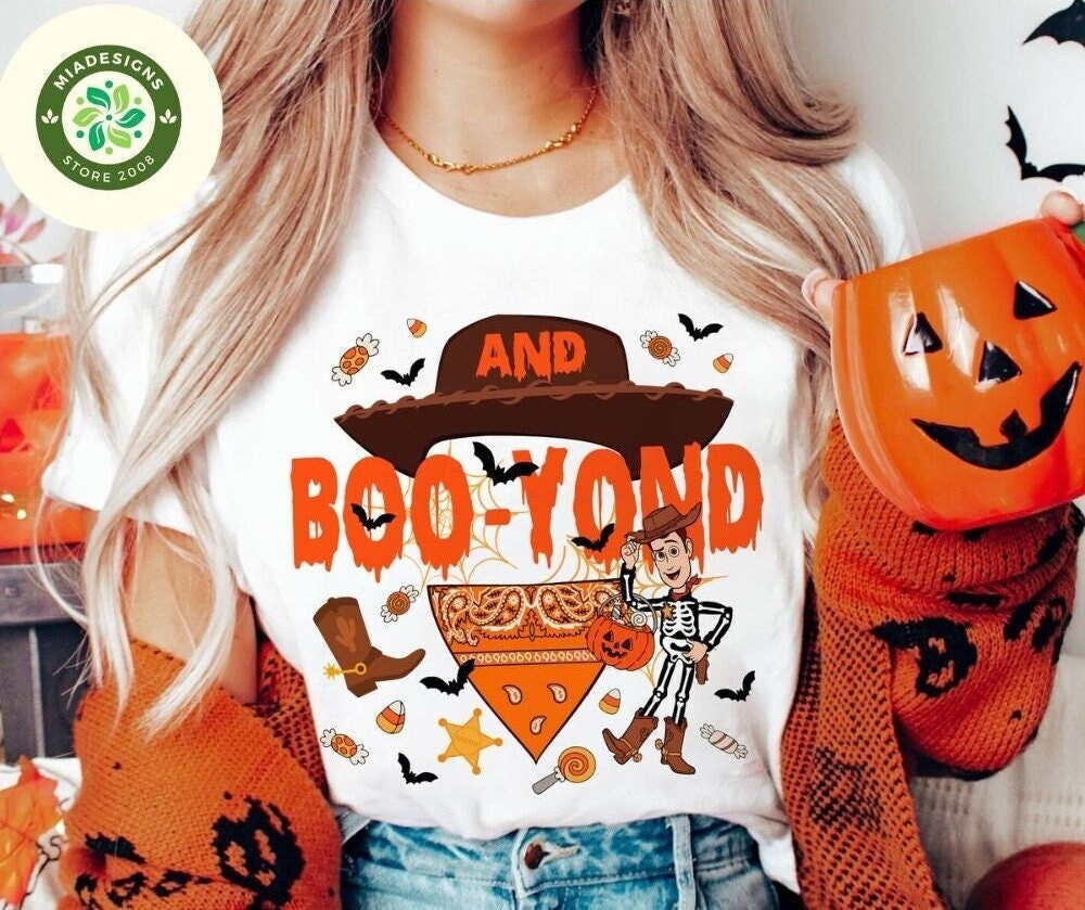 Buzz Lightyear Woody Skeleton Disney Toy Story Halloween Shirt, to ...