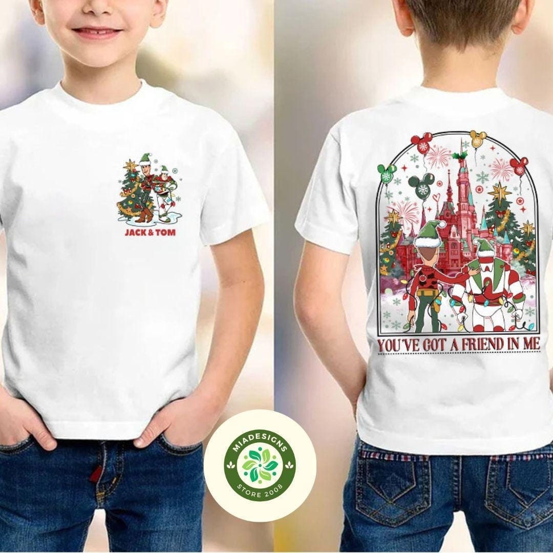 Two-sided Buzz Lightyear Woody Besties Disney Toy Story Christmas Shirt ...