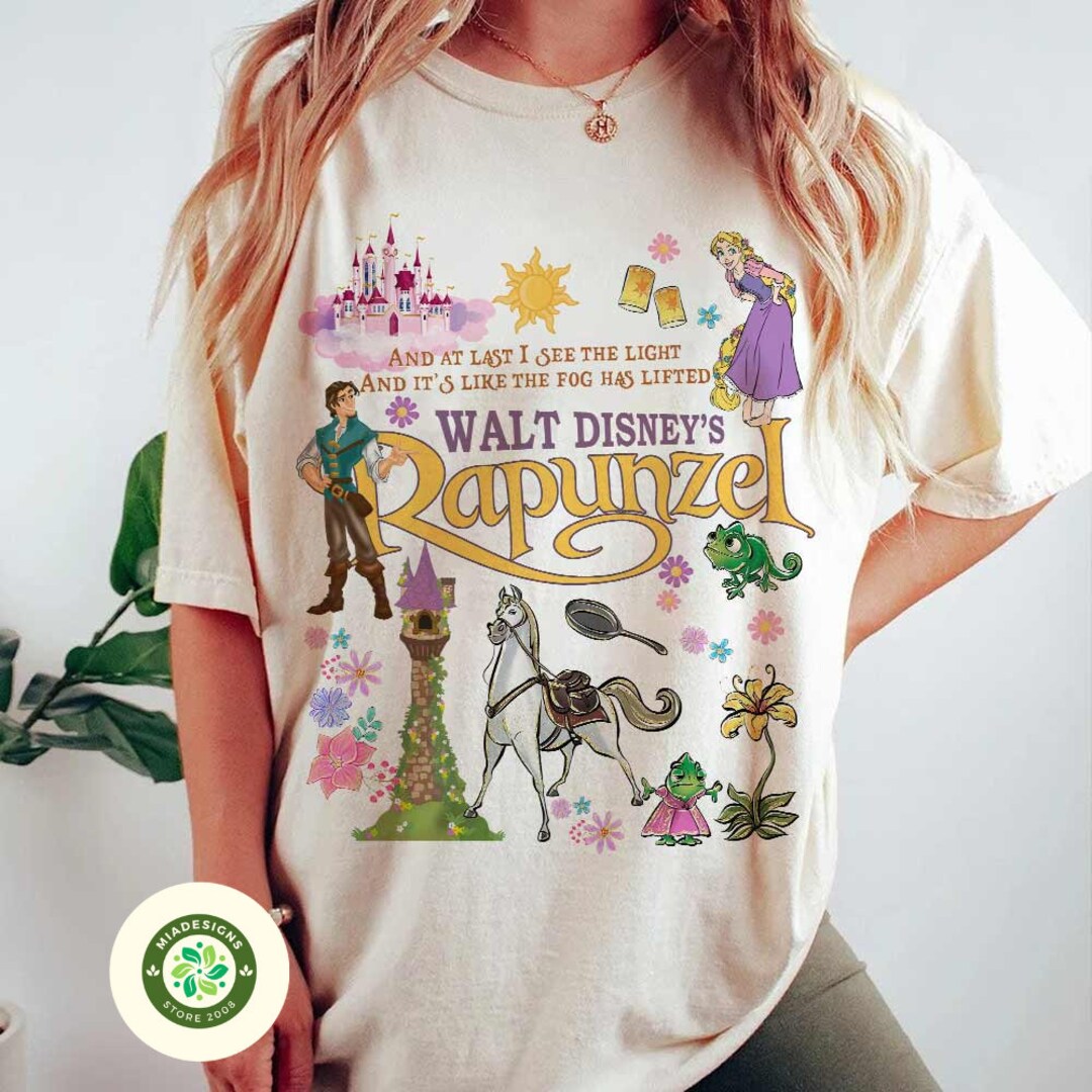 Vintage Rapunzel Tangled Shirt, Floral Rapunzel Shirt, WDW Disney ...