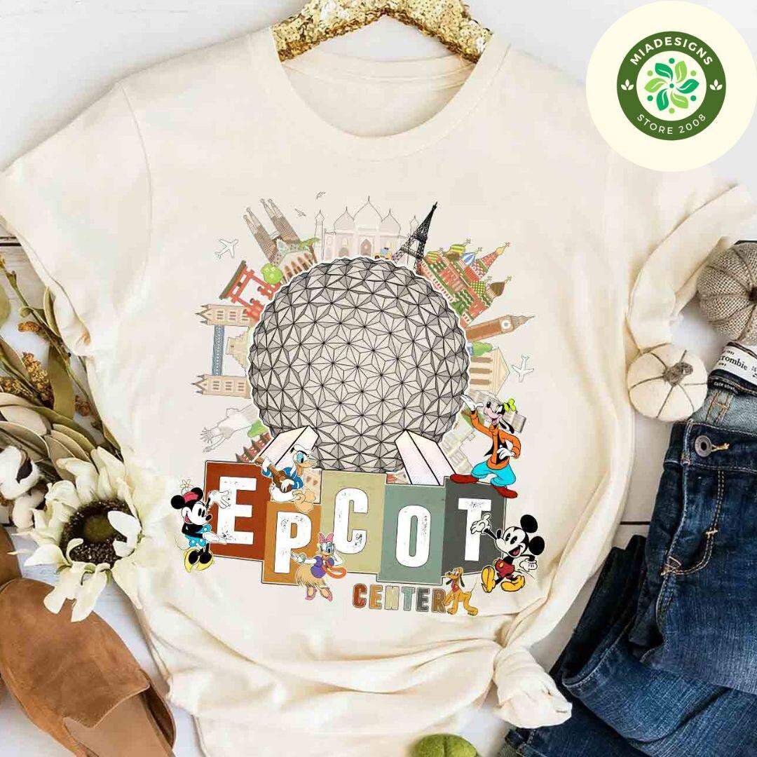 Vintage Mickey and Friends Disney Epcot Center Shirt, Drinking Around ...