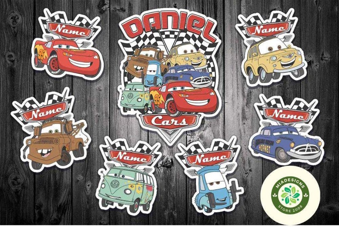 Personalized Disney Cars Magnet, Lightning Mcqueen Mater Doc Hudson ...