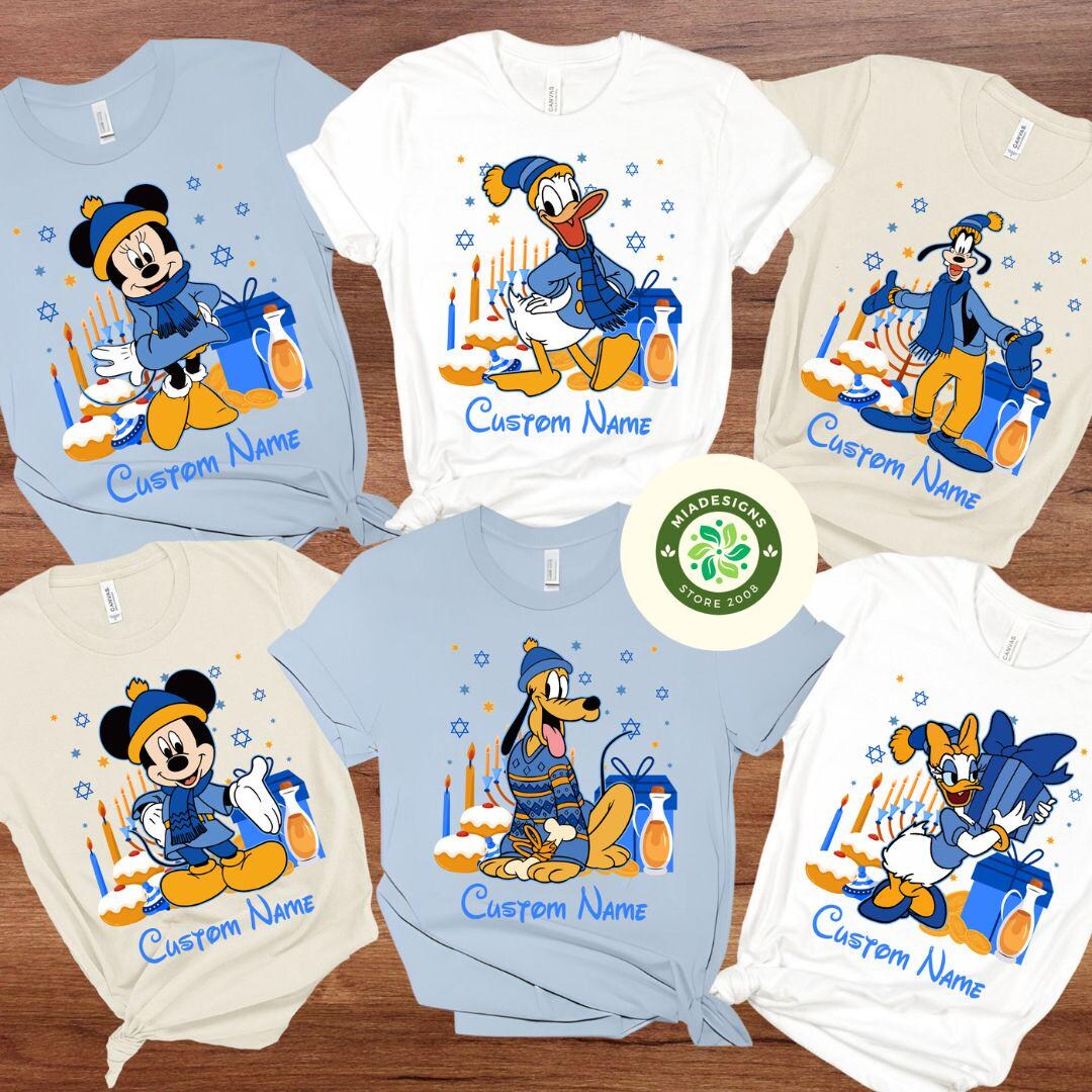 Personalized Mickey & Friends Disney Happy Hanukkah Shirt, Jewish ...