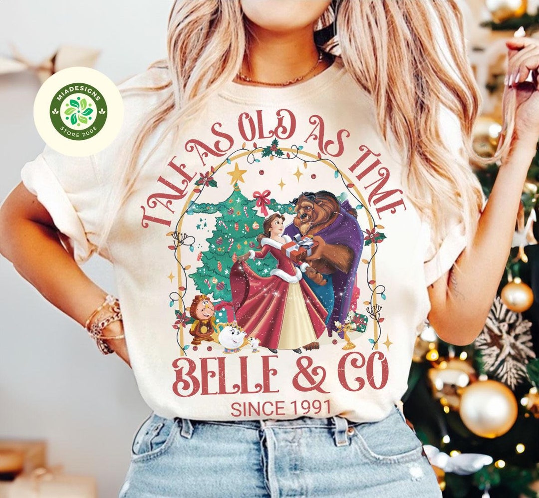 Disney Christmas Beauty and the Beast Belle Princess Shirt, Tale as Old ...