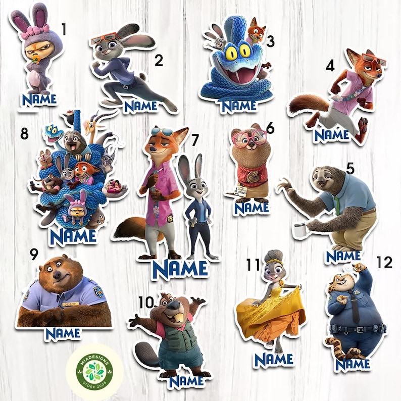 Personalized Zootopia 2 Characters Magnets, Zootopia Disney Cruise Line ...