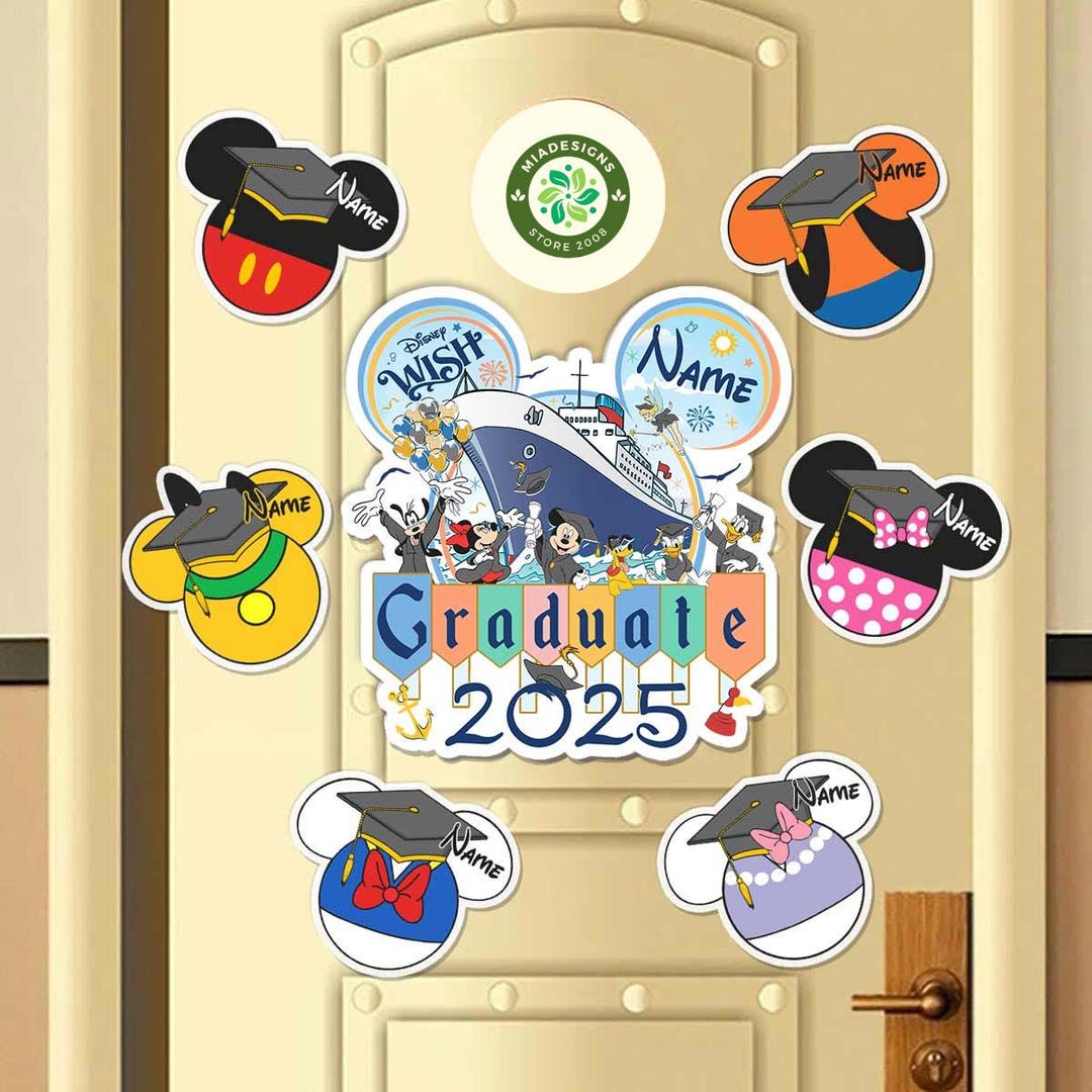 Personalized Mickey and Friends Disney Graduation Cruise Magnet, Disney ...