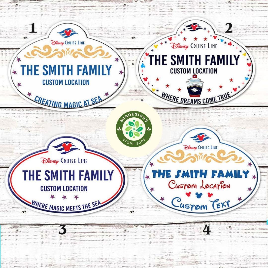 Personalized Disney Cruise Line Name Tag Magnet, Disney Family Cruise ...