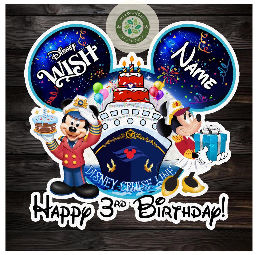 Personalized Mickey and Friends Birthday Cruise Magnet, Happy Birthday ...