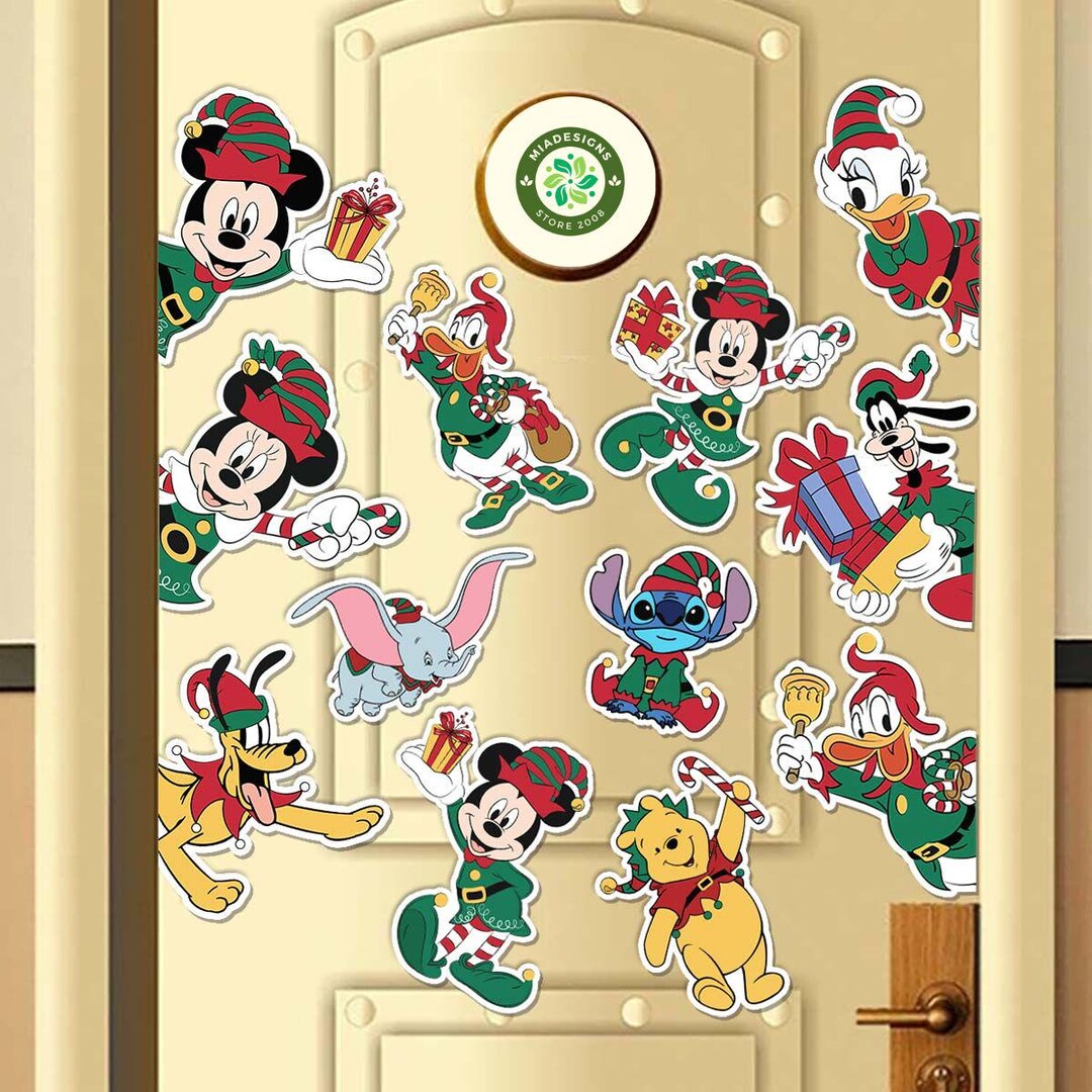 All Characters Mickey & Friends Elf Christmas Magnet Disney Very ...