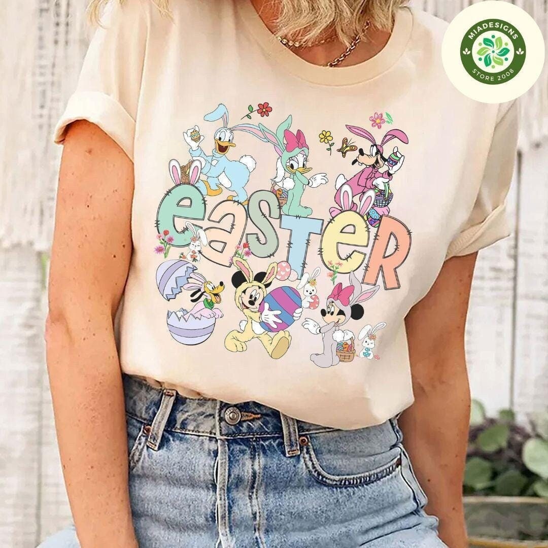Mickey and Friends Rabbit Bunny Egg Disney Easter Shirt, Happy Easter ...