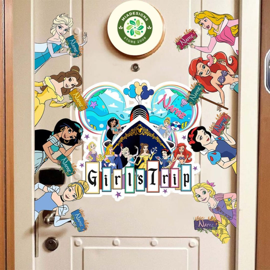 Personalized Disney Princess Inspired Cruise Door Magnet, Disney ...