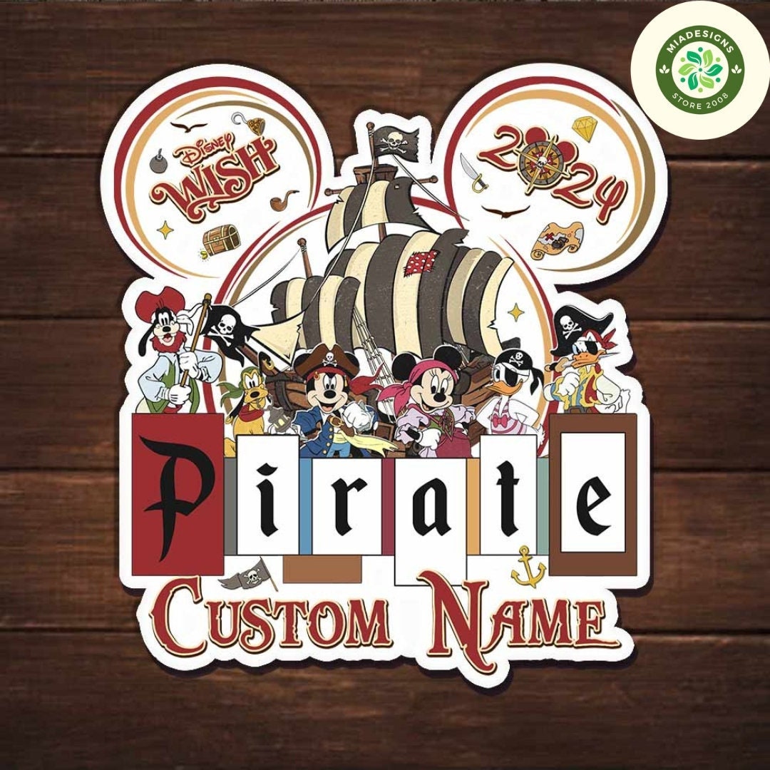 Personalized Mickey and Friends Disney Pirate Magnet, Disney Cruise ...