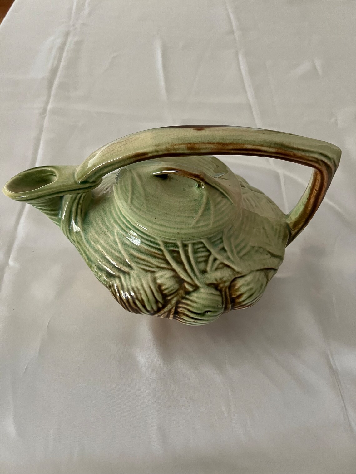 Mccoy Pine Cone Teapot With Lid Brown and Green - Etsy