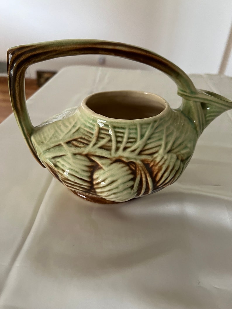 Mccoy Pine Cone Teapot With Lid - Brown and Green - Etsy