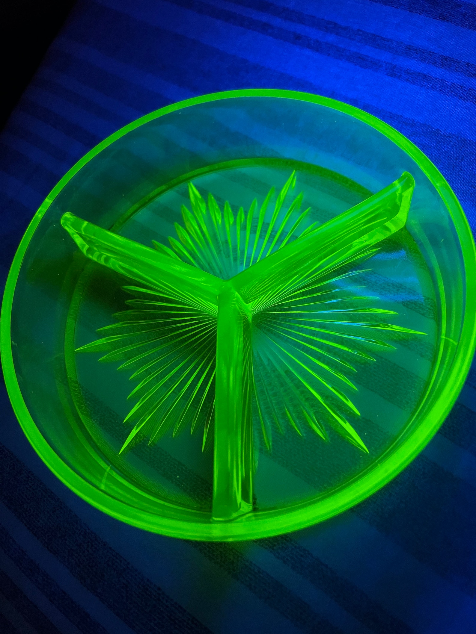 Yellow Uranium Vaseline Glass, Round Divided Candy Nut Dish, Antique - Etsy