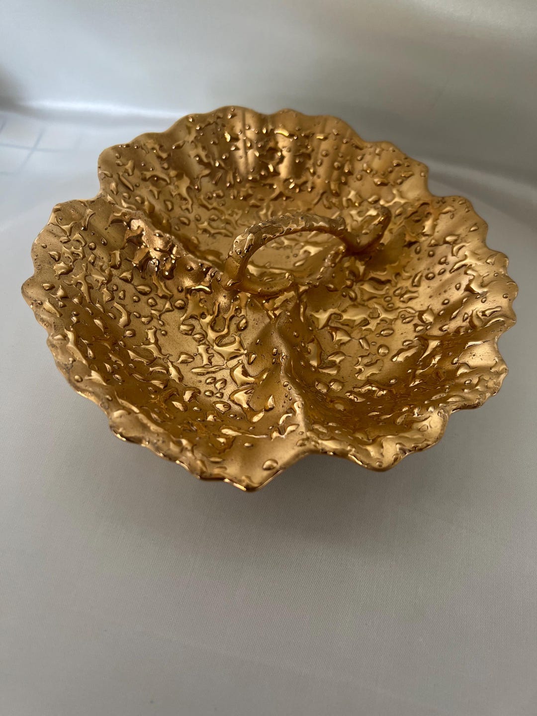 Vintage Weeping-gold 24k Gold Plated Candy/trinket Dish - Etsy