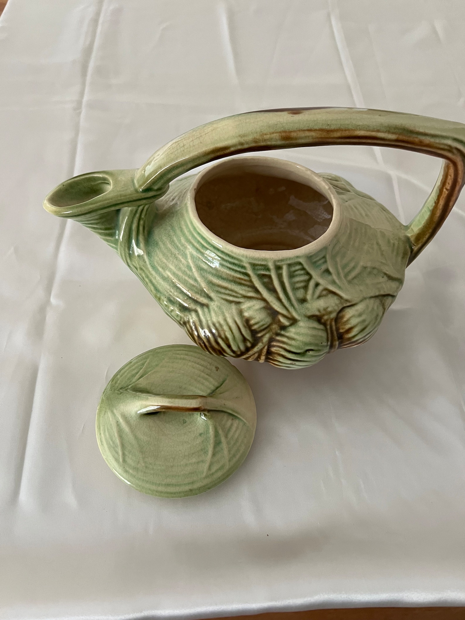 Mccoy Pine Cone Teapot With Lid - Brown and Green - Etsy