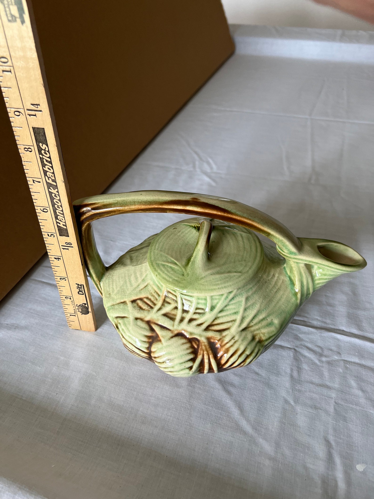 Mccoy Pine Cone Teapot With Lid - Brown and Green - Etsy