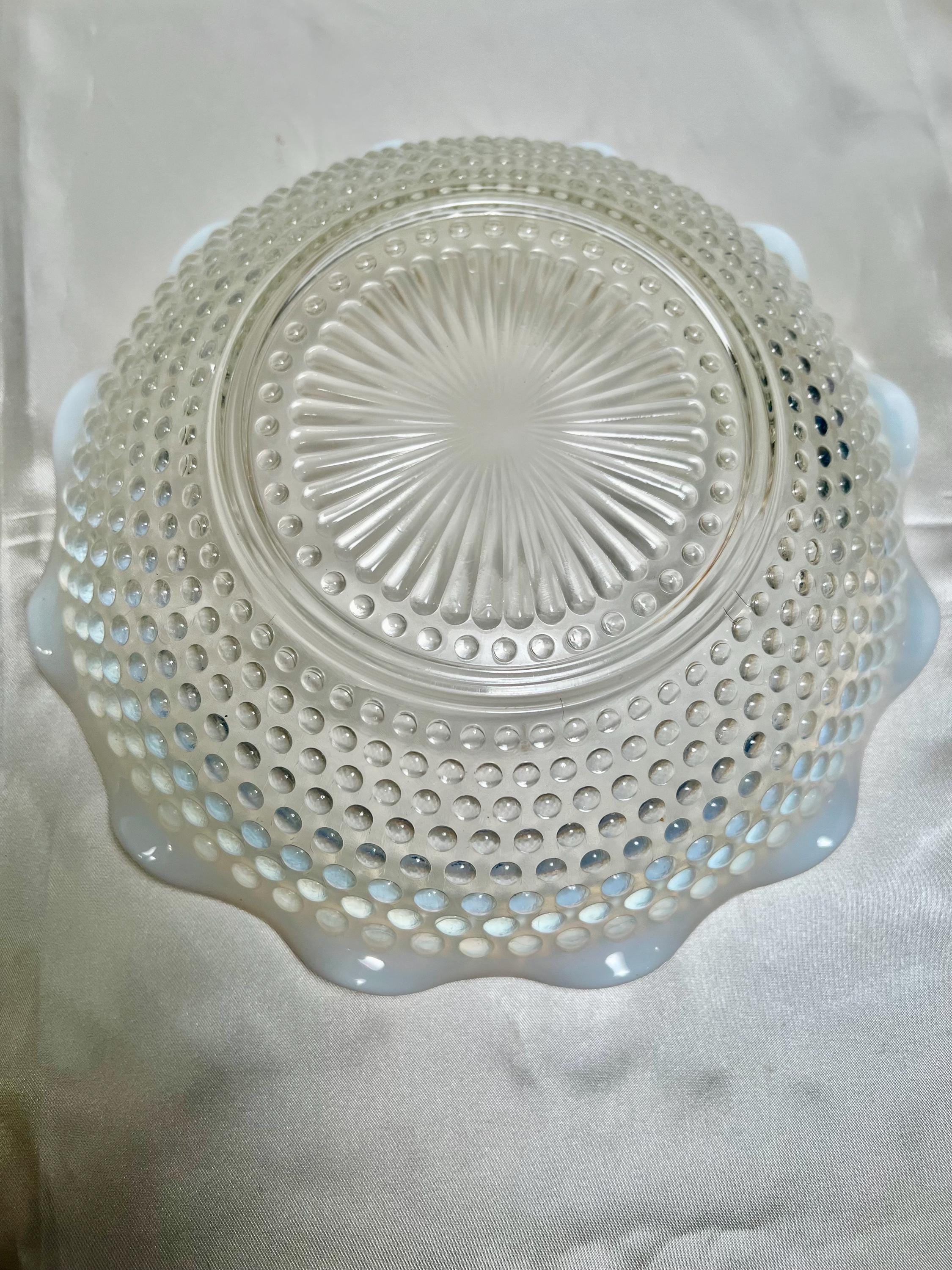 Anchor Hocking Opalescent Moonstone Hobnail Glass 9 1/2" Serving Bowl ...