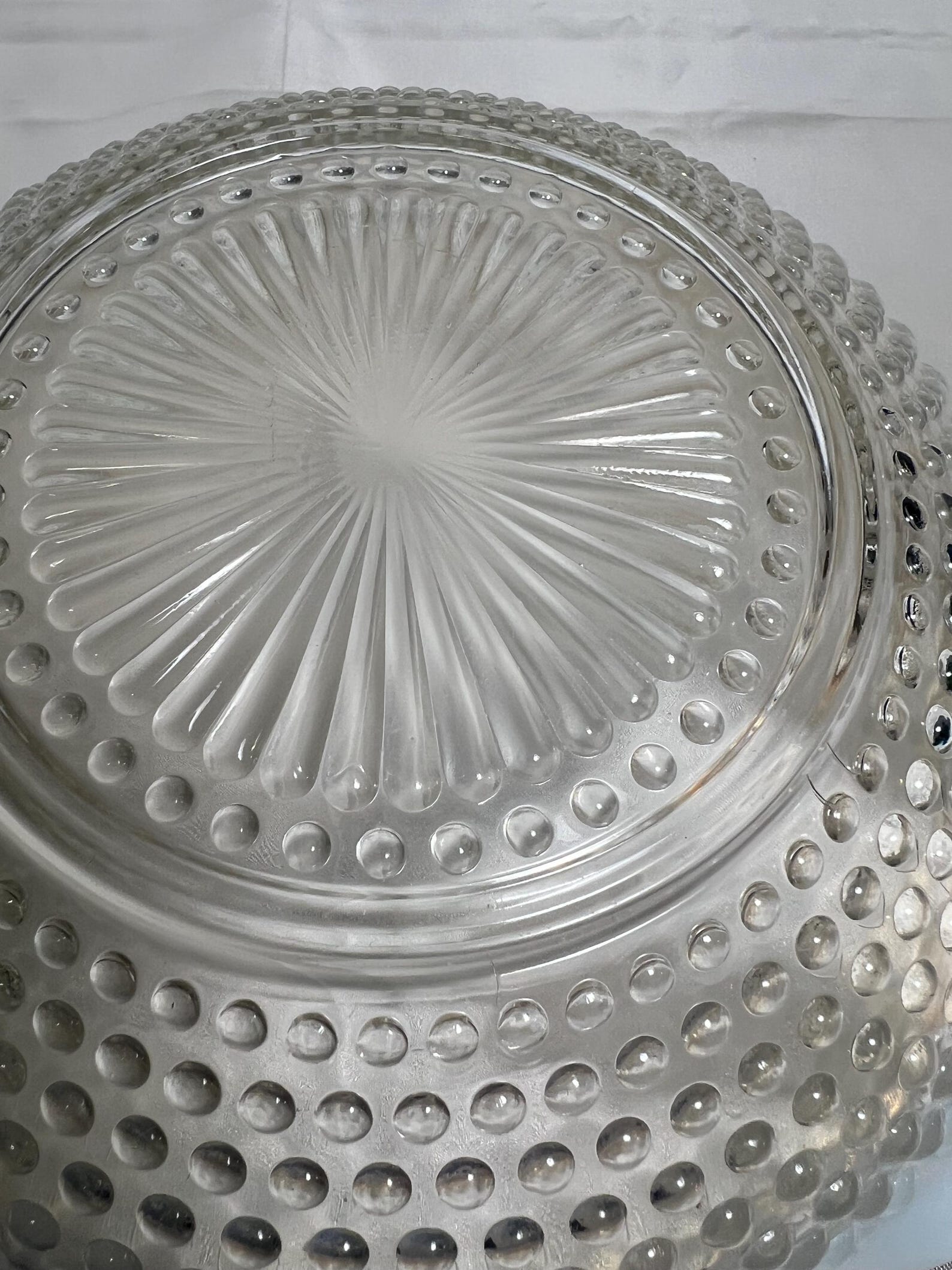 Anchor Hocking Opalescent Moonstone Hobnail Glass 9 1/2" Serving Bowl ...