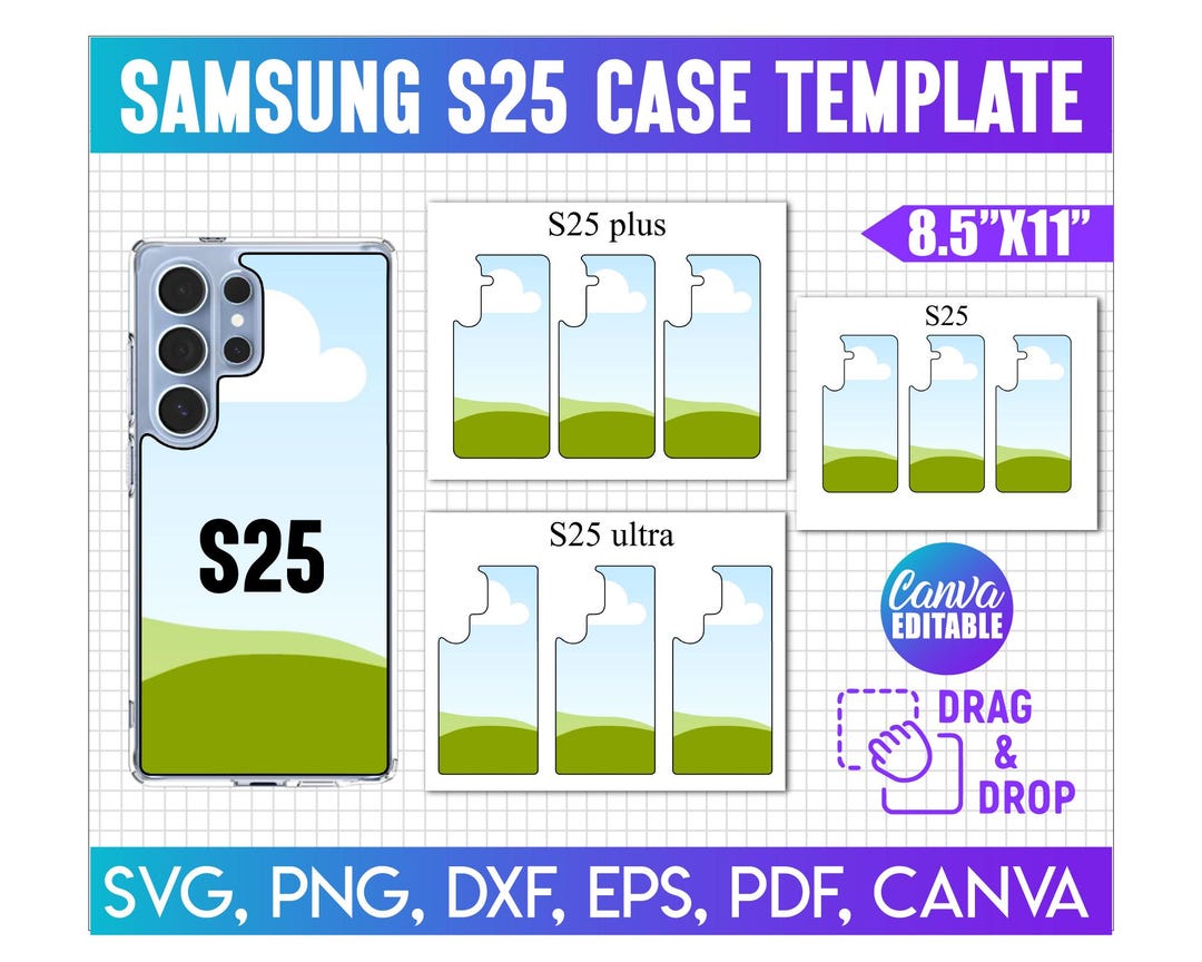 S25 Case Canva Template Bundle, Phone Case Templates, Blank Galaxy S25 ...