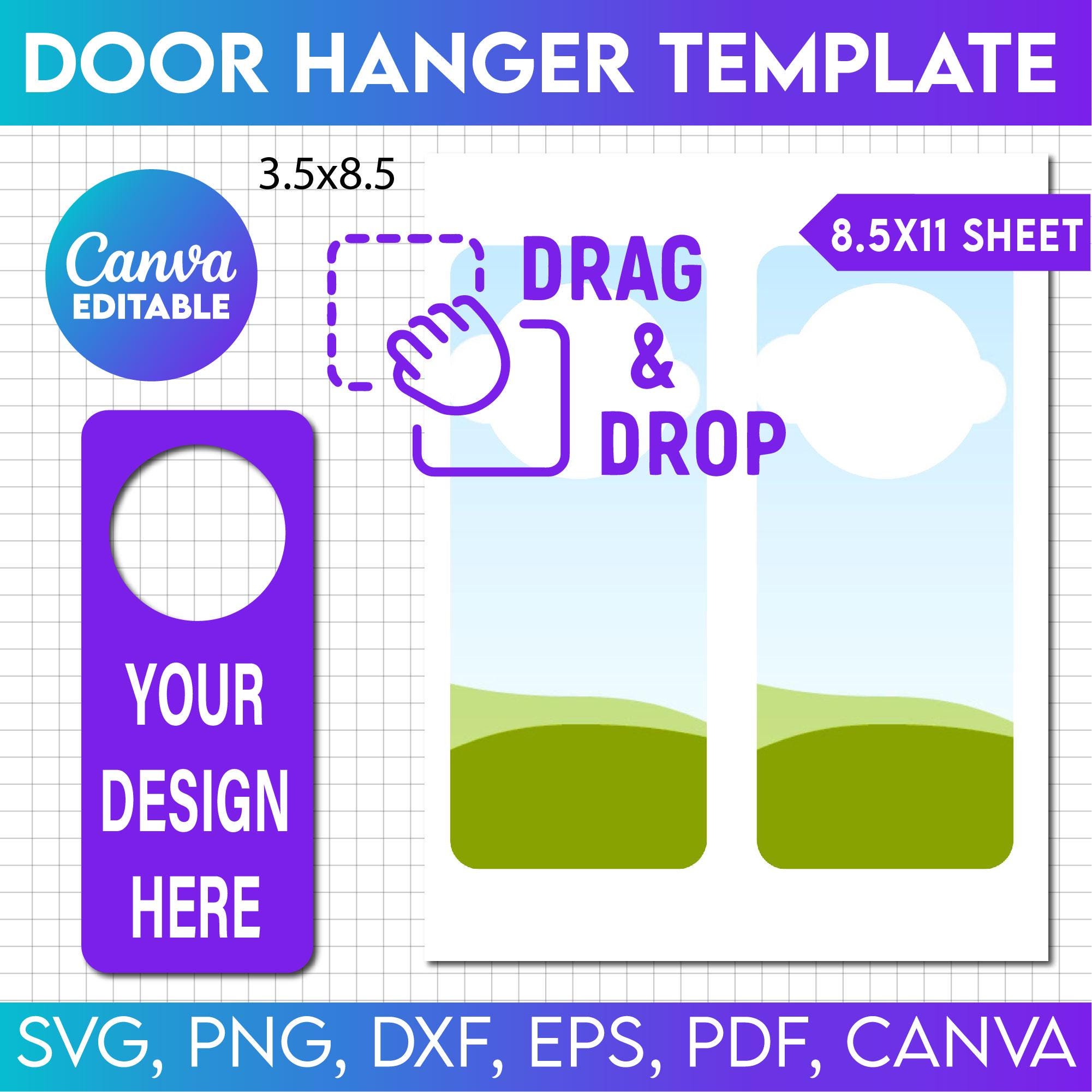 Door Hanger Template, Door Hanger Svg, Door Knob Hanger, Doorknob ...