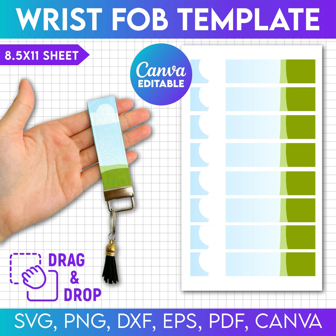 Wrist Fob Template Svg, Neoprene Wristlets Sublimation, Wristlets ...