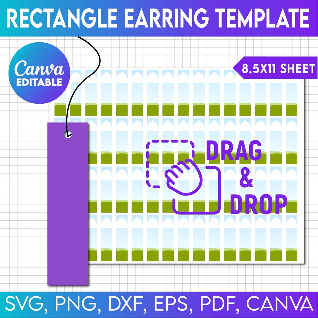 Earring Sublimation Template, Rectangle Earring Sublimation, Teardrop ...