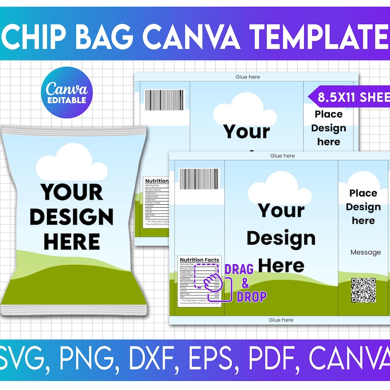 Chip Bag Template - Etsy