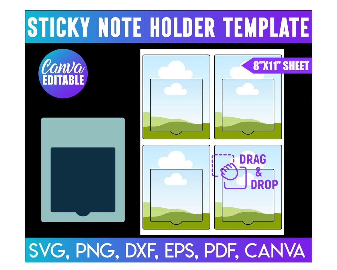 Sticky Note Template, Sticky Note Template: Canva, SVG, Sticky Note ...