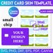 Credit Card Template, Printable Credit Card Template, Standard Credit ...