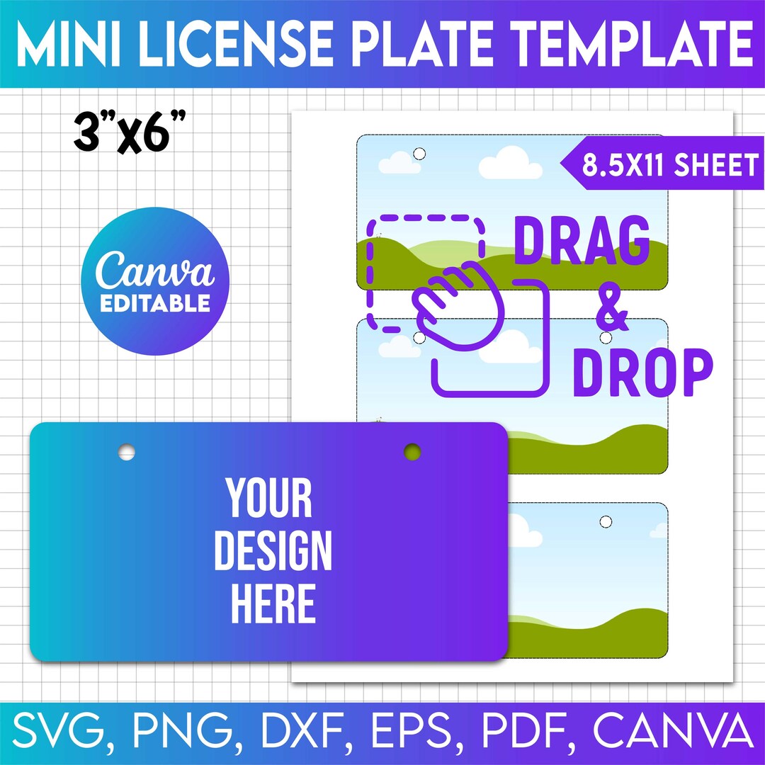 Mini License Plate Template, Bike License Plate Template, Bike License ...