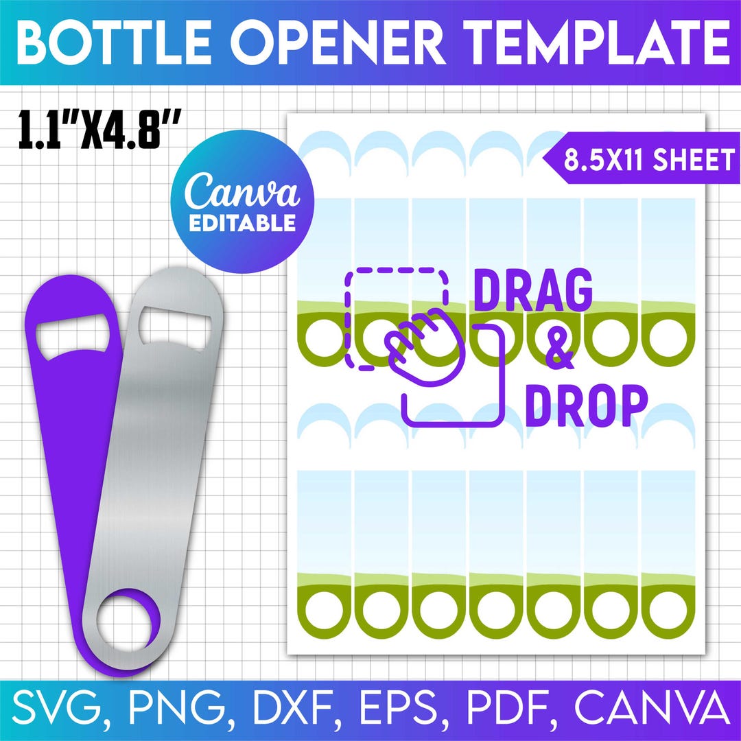 Bottle Opener Template Svg, Beer Bottle Opener Template,canva Bottle Opener Template, Steel ...