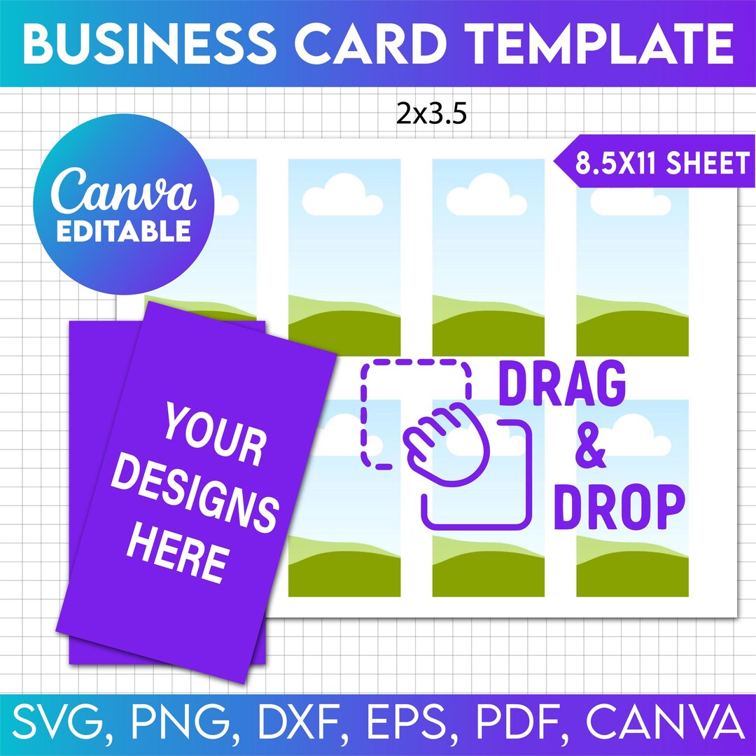 Business Card Canva Template Svg, Business Card Template, Business Card ...