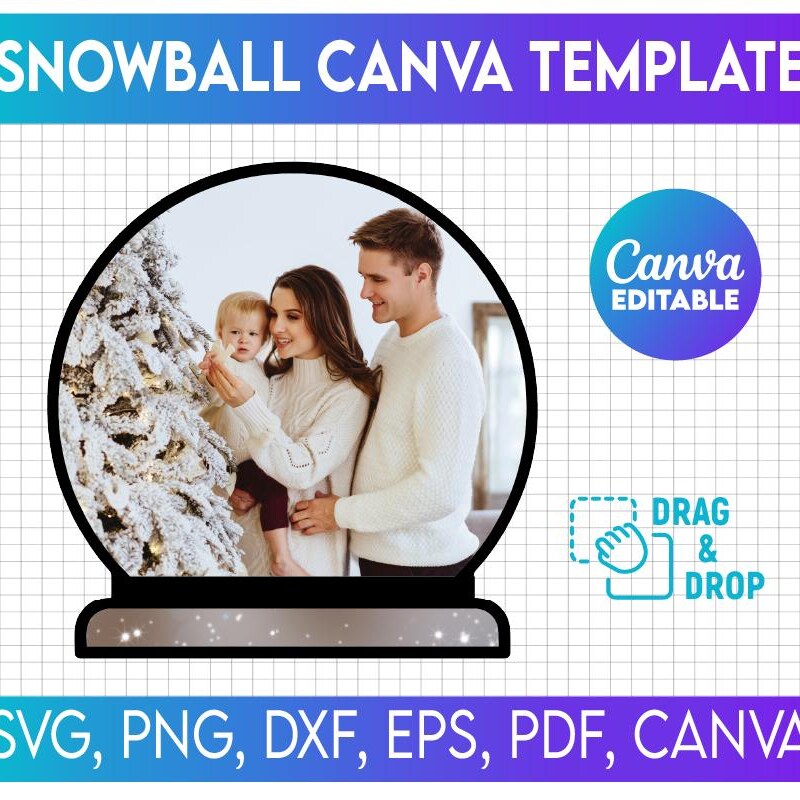 Canva Photo Frame Snow - Etsy